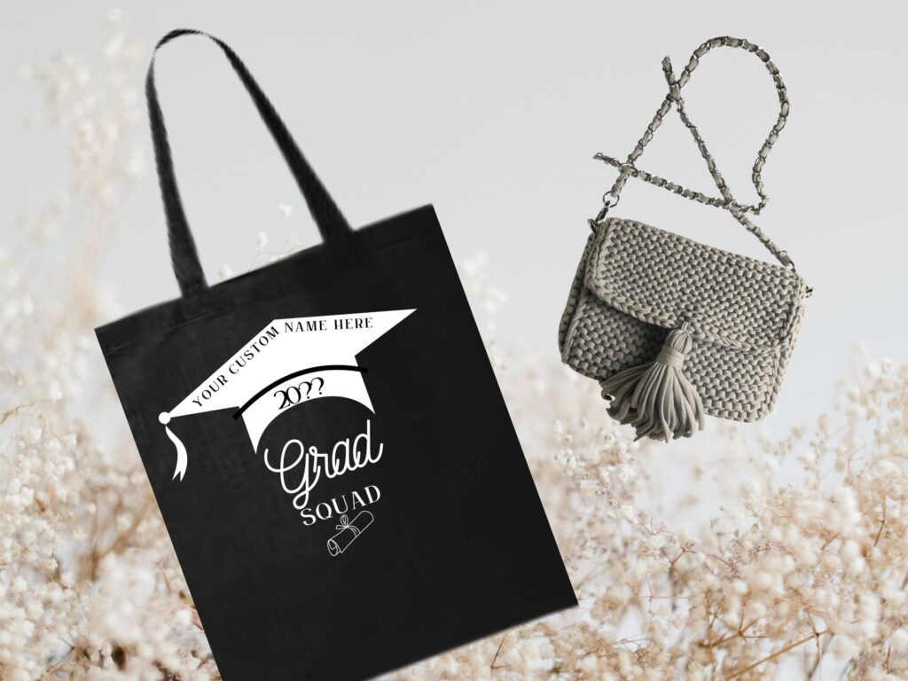 Custom Grad Squad Tote Bag with Name – Personalized Graduation Gift ...